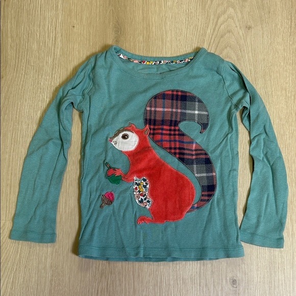 Mini Boden | Shirts & Tops | Mini Boden Teal Long Sleeve Appliqu ...